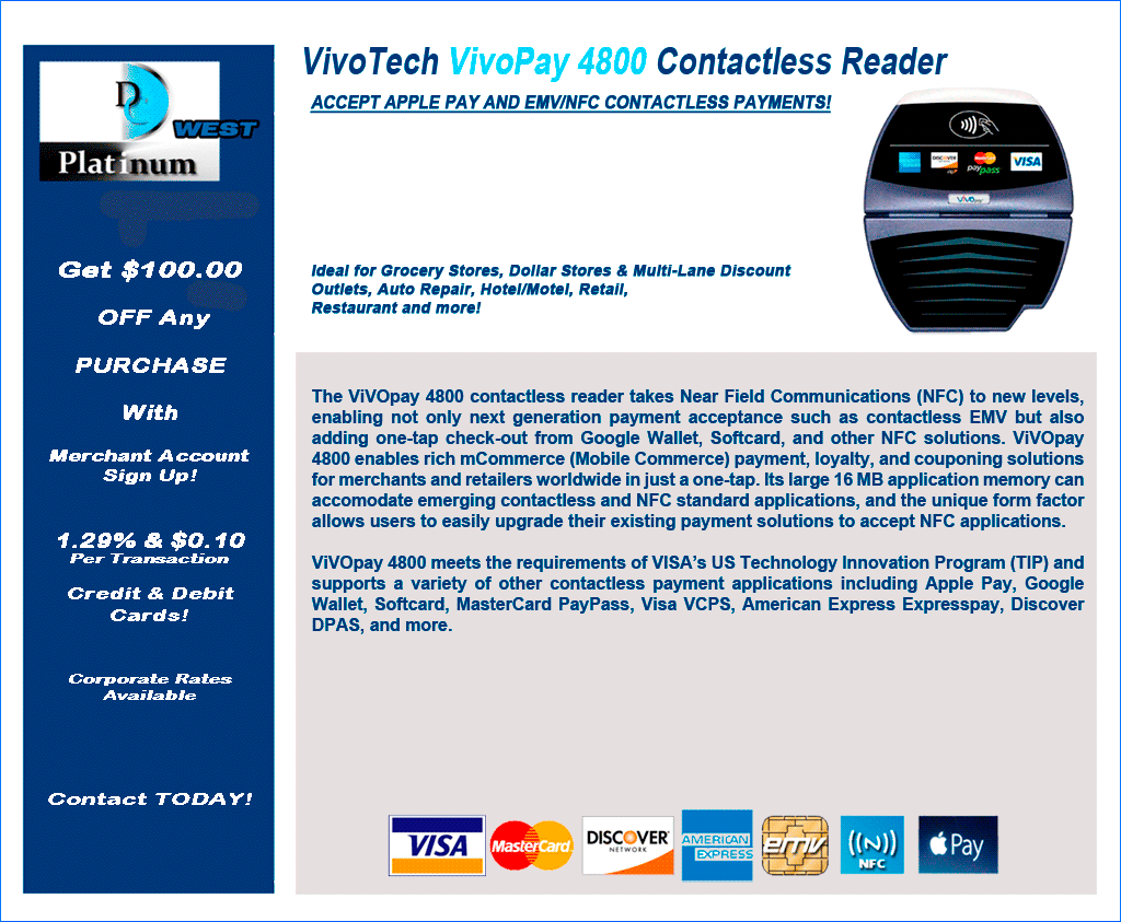 VIVOpay 4800 *Contactless NFC/EMV For POS & Electronic Cash Registers ...